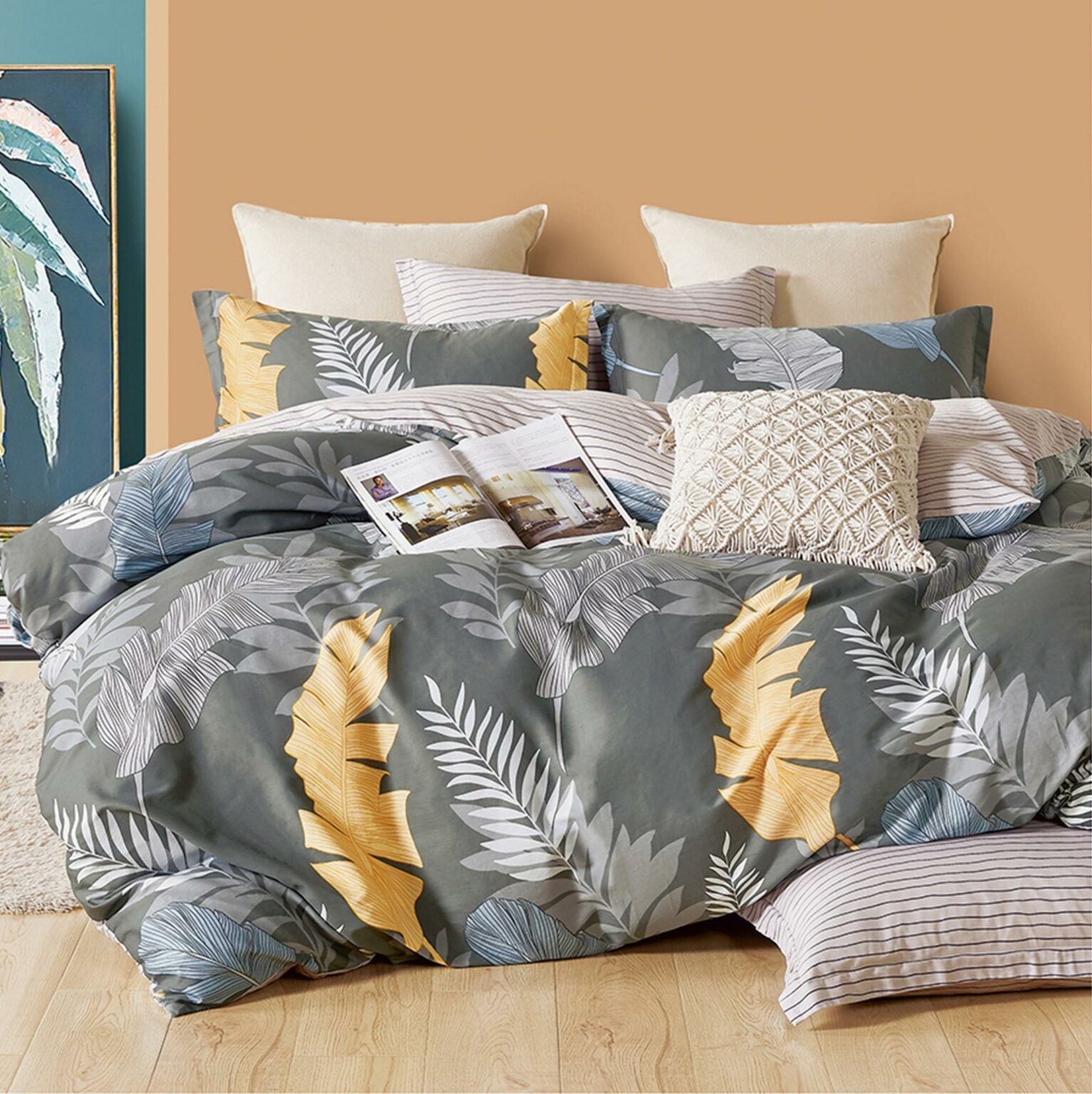 100% Cotton Duvet Covers In Various Sizes |Grey Akira | Miss Lyn