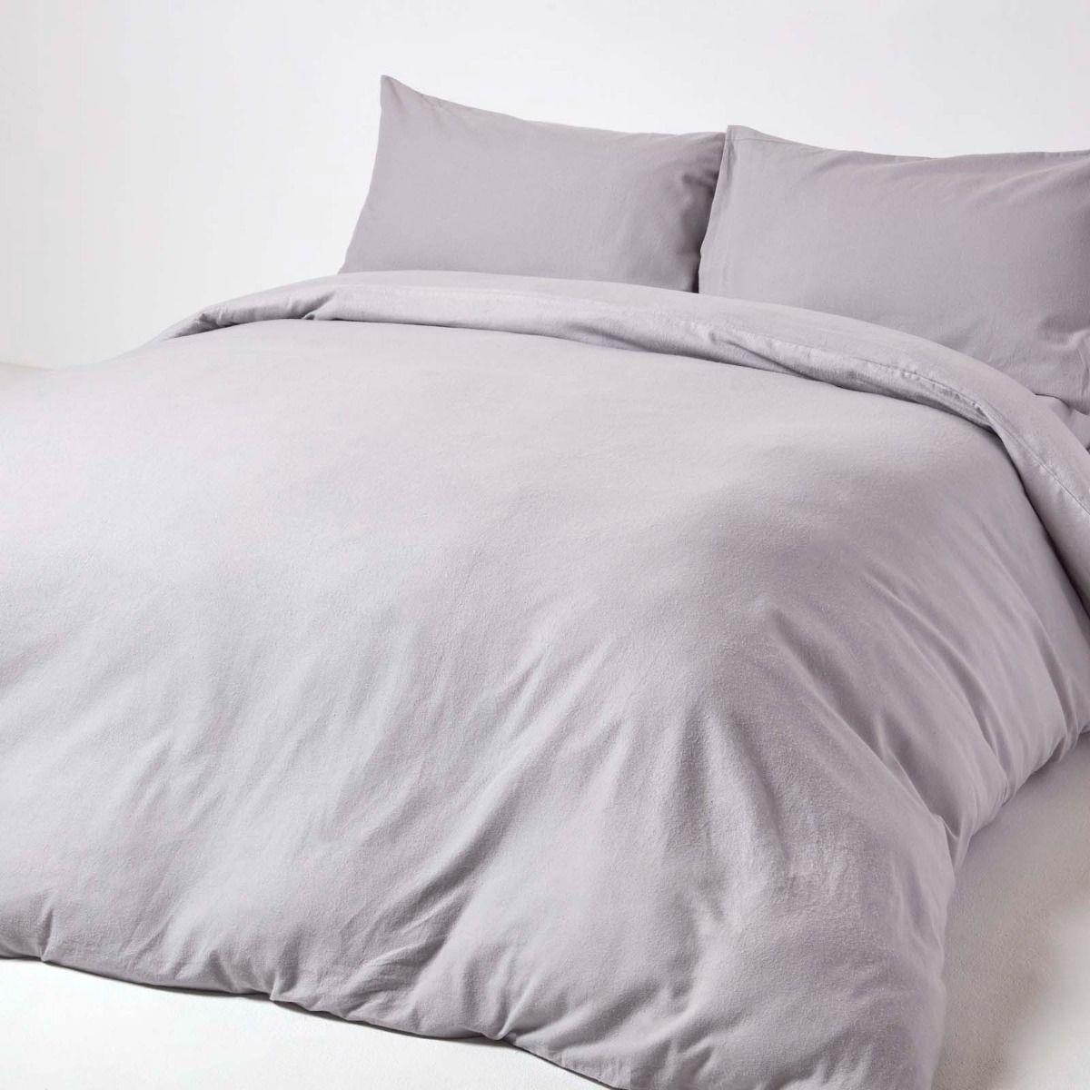 100% Brushed Cotton Fitted Sheets In Various Sizes | Grey Winter